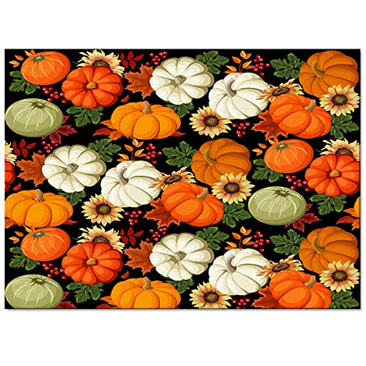 Pumpkin Area Rug Door Mat Fall Thanksgiving Harvest Season Indoor Floor Carpet for Living Room Bedroom Home Decor Modern Contemporary Rug, 4'x6'