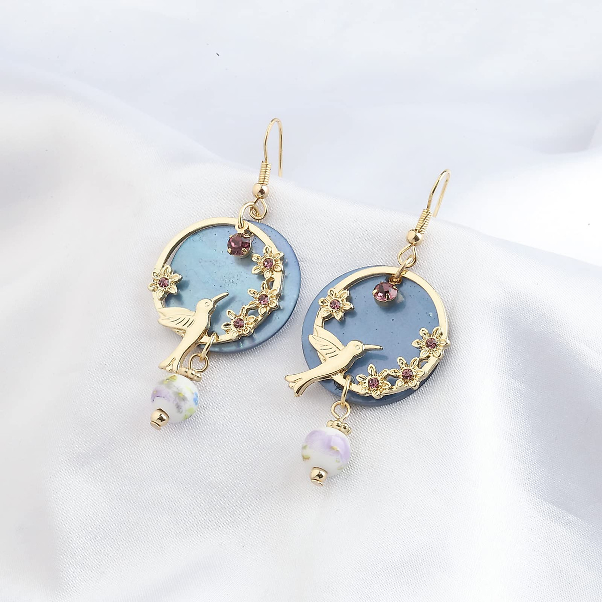 UJIMS Hummingbird Charm Earrings Humming Bird Lover gifts for Women Free Bird Jewelry Wishes Jewelry Hope Gift for BFF (Hummingbird Charm Earrings)