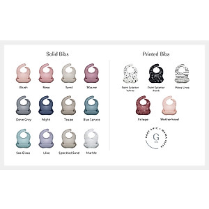 Goobie Baby Silicone Baby Bib with Food Catcher - Adjustable Waterproof Feeding Bib for Babies and Toddlers 4 to 36 Months for Girl and Boy - Modern, Soft, Easy to Clean (Speckled Sand)