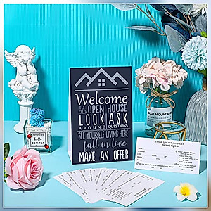 100 Pieces Realtor Open House Sign 5.1 x 2.6 Inch Open House Registry Visitor Sign in Cards Book Guest Registry Sign with Tent Cards 5.1 x 7.9 Inch Guest Display Cards for Agents Brokers Supplies