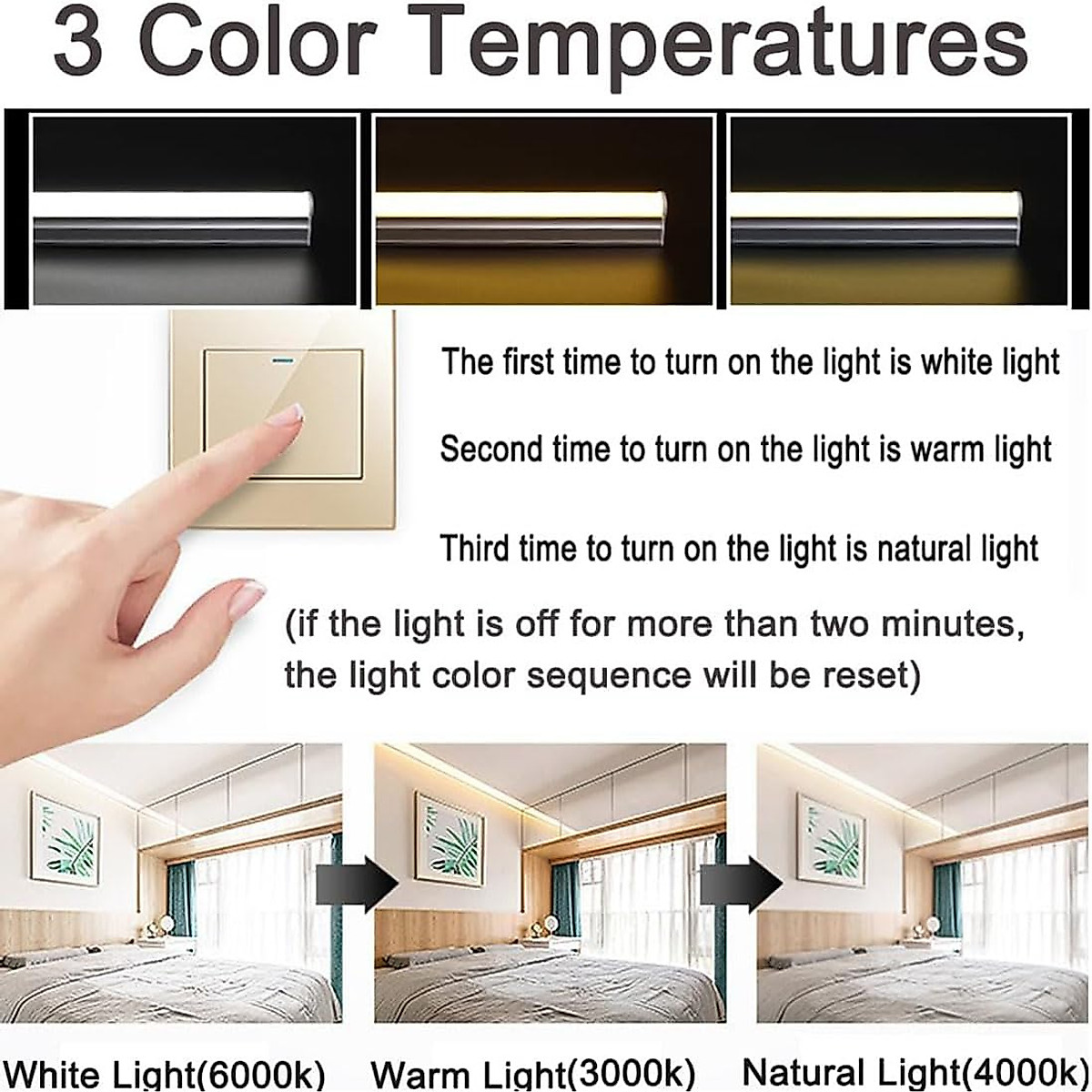 Aolyty LED Shop Light 10 Pack Integrated T5 LED Tube Light 3 Color Temperatures Bright Linkable Lighting Ceiling and Under Cabinet Light for Garage, Home, office, Basement (2FT)