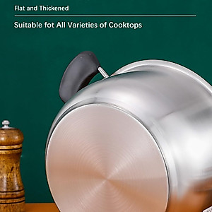 Stock Pot 3 Quart, UNOSCHRIM Stainless Steel Pot, Small Stock Pot with Glass Lid and Steam Hole, Double Handled Cooking Pot for Cooking Soup, Spaghetti, Vegetable or Heat-up Milk, All Stove Compatible