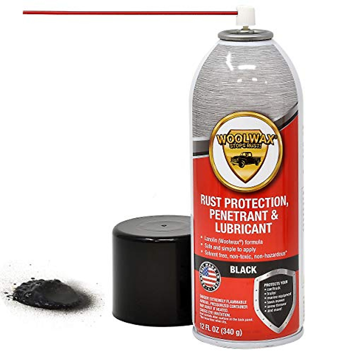 woolwax 12 Oz Undercoating Protection Aerosol Spray Can Black 3 Pack, Rust Inhibitor and Prevention, Anti Corrosion Multi Purpose Penetrant and Lubricant, Spray Can Extension Wand Included