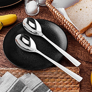 KEAWELL Premium Serving Spoon Set, 18/10 Stainless Steel Large Serving Spoon Tabletop Flatware Serving Utensil Buffet Banquet Serving Tablespoons(pack in 2), Mirror-Polished, Buffet Serving set