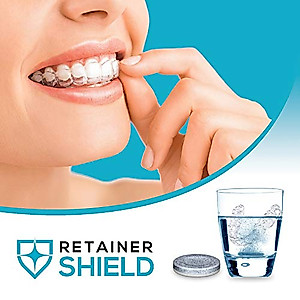 Retainer Shield Cleaning Tablets - Keeps Retainers Clean, Fresh, Bright, and Stain-Free - 3 Months Supply for Retainers, Dentures, Invisible Straighteners, Aligners, and Mouth Guards
