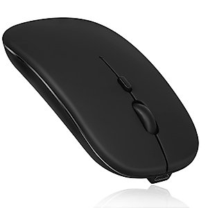 UrbanX Bluetooth Rechargeable Mouse for HP Stream 11 Pro G5 Laptop, Midnight Black, Wireless, Optical, Anti-Fingerprint, 500 Hour Battery Life