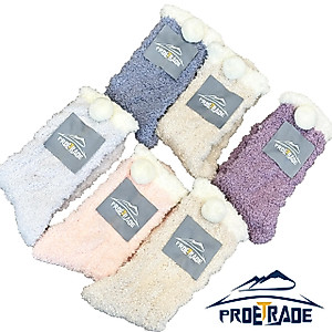 Fuzzy Socks for Women Fluffy Warm Winter Slipper Cozy Cabin Soft Fleece Thick Comfy Stocking Stuffer Sleeping Plush Fleece Bed House Socks Valentines Christmas Mothers Day Gifts for Mom Her 6 Pairs