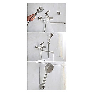 LDYXPHMCY Bath Faucet with Shower Faucet Wall Hanging Hot and Cold Water Extended Nozzle Kitchen Pressurized Spray Gun Set Bathroom Faucet(C Set Meal)