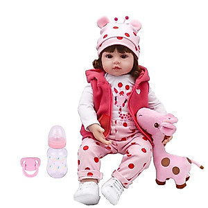 CHAREX Reborn Baby Dolls Toddler - Realistic Reborn Girl 18 inch Doll Weighted Lifelike with Soft Silicone Body Gift Set for Children Age 3+