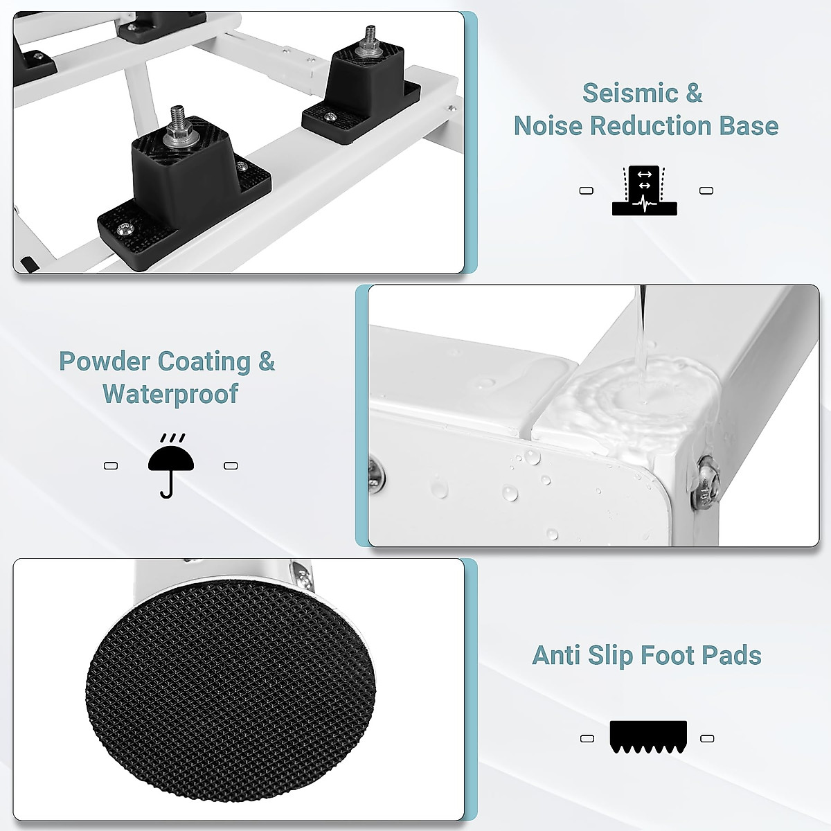 Eastrexon Mini Split Ground Stand, Adjustable Anti-Vibration Mini Split Stand w/ 400LBS Load Capacity, Heavy Duty AC Stand for 9,000-18,000 BTU Ductless Mini Split Air Conditioner Heat Pump