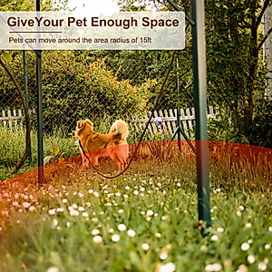 Wellbro 15ft Long Leather Dog Leash,Double Handle Dog Leash,Tieout for Yard, Camping, and Outdoors - Dog Run Cable for Total Control and Off-Leash Feel, Great for Large, Medium, Service Dogs