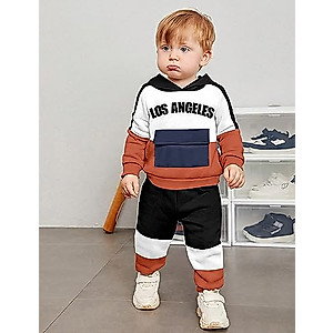 Toddler Boy Clothes 3t Boy Clothes 4t Boys Clothes Color Block Hoodie Long Sleeve Sweatshirt Sweatpants Sweatsuit Toddler Boy Fall Outfits Toddler Boy Winter Clothes Orange