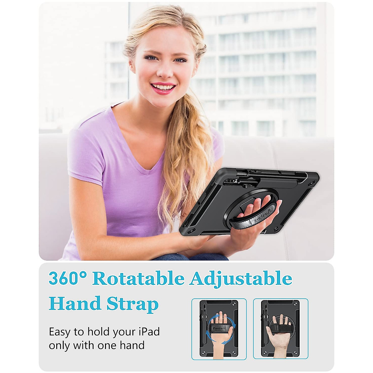 Case for Samsung Tab S7/S8 11 Inch 2022: Military Grade Shockproof Protective TPU Cover for Galaxy Tablet S7 11 Inch 2020 W/Stand - Handle - Shoulder Strap - S-Pen Holder -Red