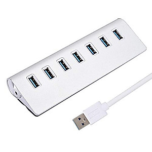 7-in-1 USB C Hub, USB 3.0 Splitter Aluminum Alloy Hub Docking Station Supports Hot Swapping and Low Power Consumption for Hard Disk USB Disk Card Reader Notebook Computer