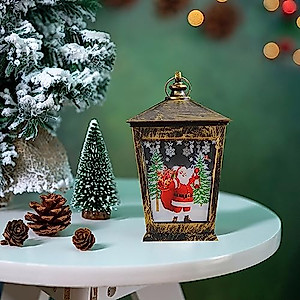 Filsssdy23 Christmas Decorations Snow Globe Lantern, Glittering Lighted Battery Operated Santa Singing Snow Globe Christmas Decor, Christmas Decorations Indoor Holiday Decor