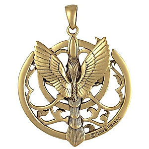 Dryad Design Bronze Inanna Ishtar Pendant Queen of Heaven Goddess Wiccan Pagan Jewelry - 1.75 Inches Diameter