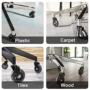 Office Chair Caster Wheels,Heavy Duty Office Chair casters for Chairs to Replace Chair mats ，3"Replacement Chair Casters with 7/16" x 7/8" Stem,Universal fit（Single-Black）