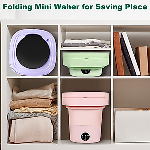HULKNPEW Portable Washing Machine,Floading Washing Machine Upgraded 8L Large Capacity Foldable Washer,Fast and Deep Cleaning,Suitable for Apartments,Dormitories,Camping,RV,Travel,Hotel etc (Green)
