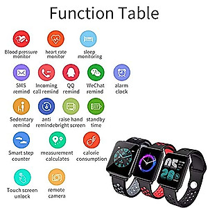 XXXDXDP Sport Modes Smart Watch for Android ios Fashion Comfortable Women Men Sleep Management Smartwatch (Color : Black)