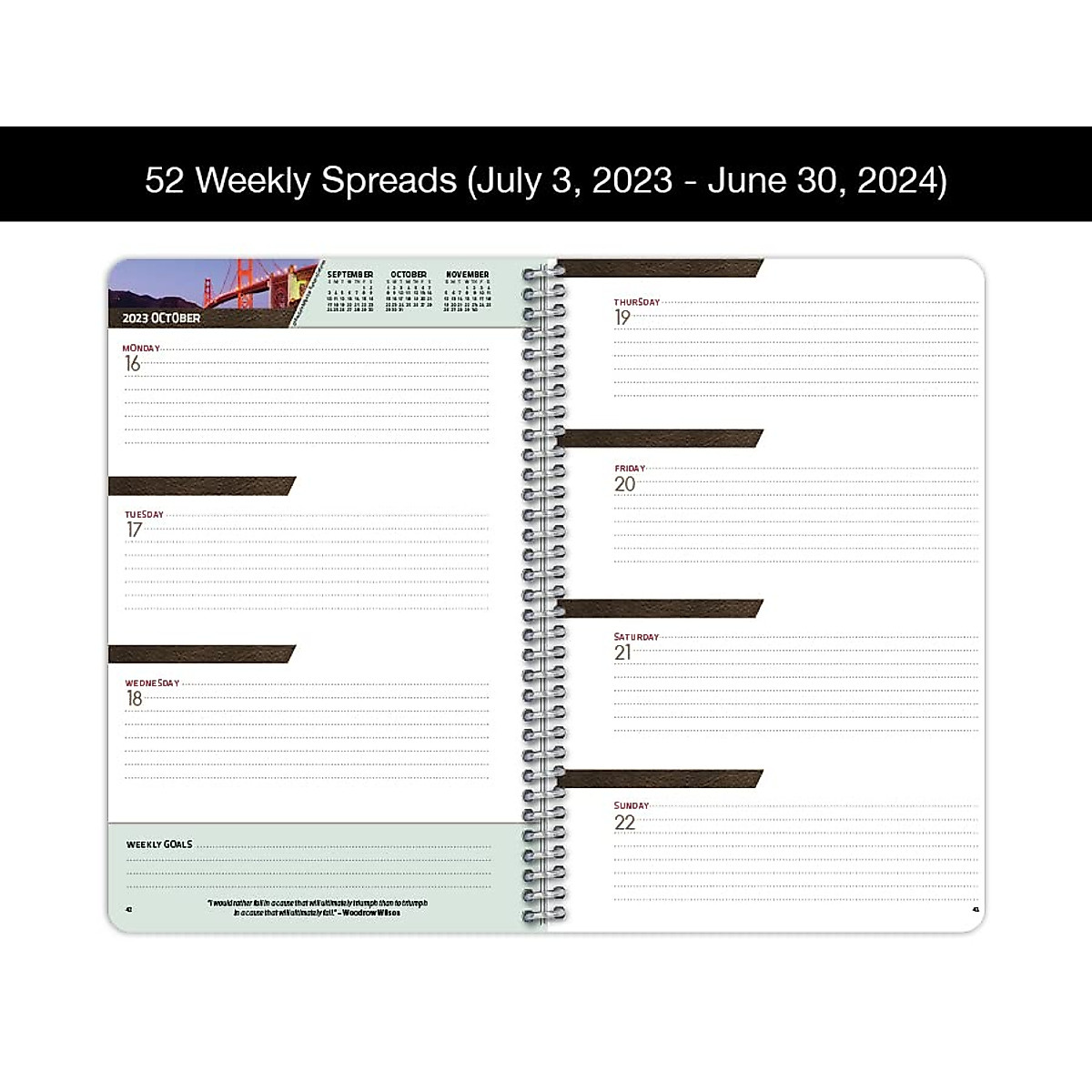 Dated High School Student Planner 2023-2024 Academic School Year, Small (5.5" by 8.5") Block Style Datebook with Campus Cover