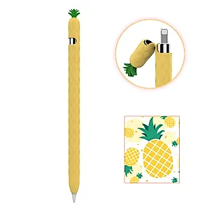 AhaStyle iPencil Case Sleeve Cute Fruit Design Silicone Soft Protective Cover Accessories Compatible with Apple Pencil 1st Generation (Yellow)