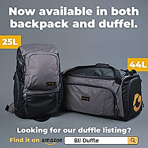 Gold BJJ Jiu Jitsu Backpack - Heavy Duty Gym Bag with Waterproof Gi Pocket (Black)