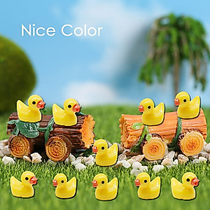 AWEELON 100 Pcs Mini Resin Ducks Tiny Ducks Miniature Duck Figures for Slime Charms DIY Craft Micro Landscape Garden Aquarium Dollhouse Decoration for Christmas Birthday Party