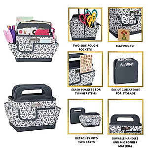 Everything Mary Craft Caddy, Geometric - Art Storage for Supplies & Crafts - Supply Organizers Tote for School Classroom, Office, and Home - Organization For Makeup & Nurses