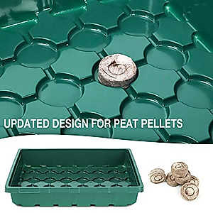 HOXHA 8 Pack Seed Starter Tray Kit, 384 Cell Indoor Seedling Starting Trays with Humidity Dome Base Mini Greenhouse Plant Germination Set for Seeds Growing, 8 Pack 48 Cell