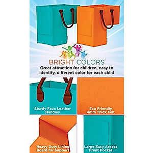 Staircase Basket with Handles for Carpeted and Wooden Stairs, L-Shaped Collapsible Stair Storage Baskets for Organizing Toys, School Work, Shoes and More, 4mm Felt Basket for Stairs in Home or Office