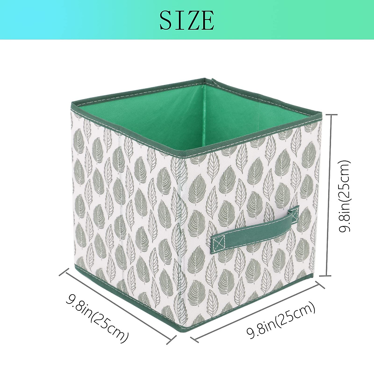 Clothing Storage Bags, Blankets, and Quilts Storage Bags with Zippers Foldable Organizer with Reinforced Handle，Clear Window (green cube)
