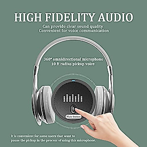 Runpu USB Conference Omnidirectional Computer Microphone, 360° Voice Pickup Condenser PC Mic with Mute Button for Conference, Zoom Meeting, Recording, Skype, Gaming, Plug & Play