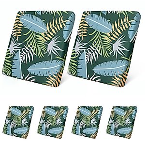TOPCHANCES 6Pcs Printed Couch Cushion Covers,Stretch Cushion Cover Replacement Seat Cushion Cover Patio Furniture Cushions Couch,Pattern Sofa Slipcovers