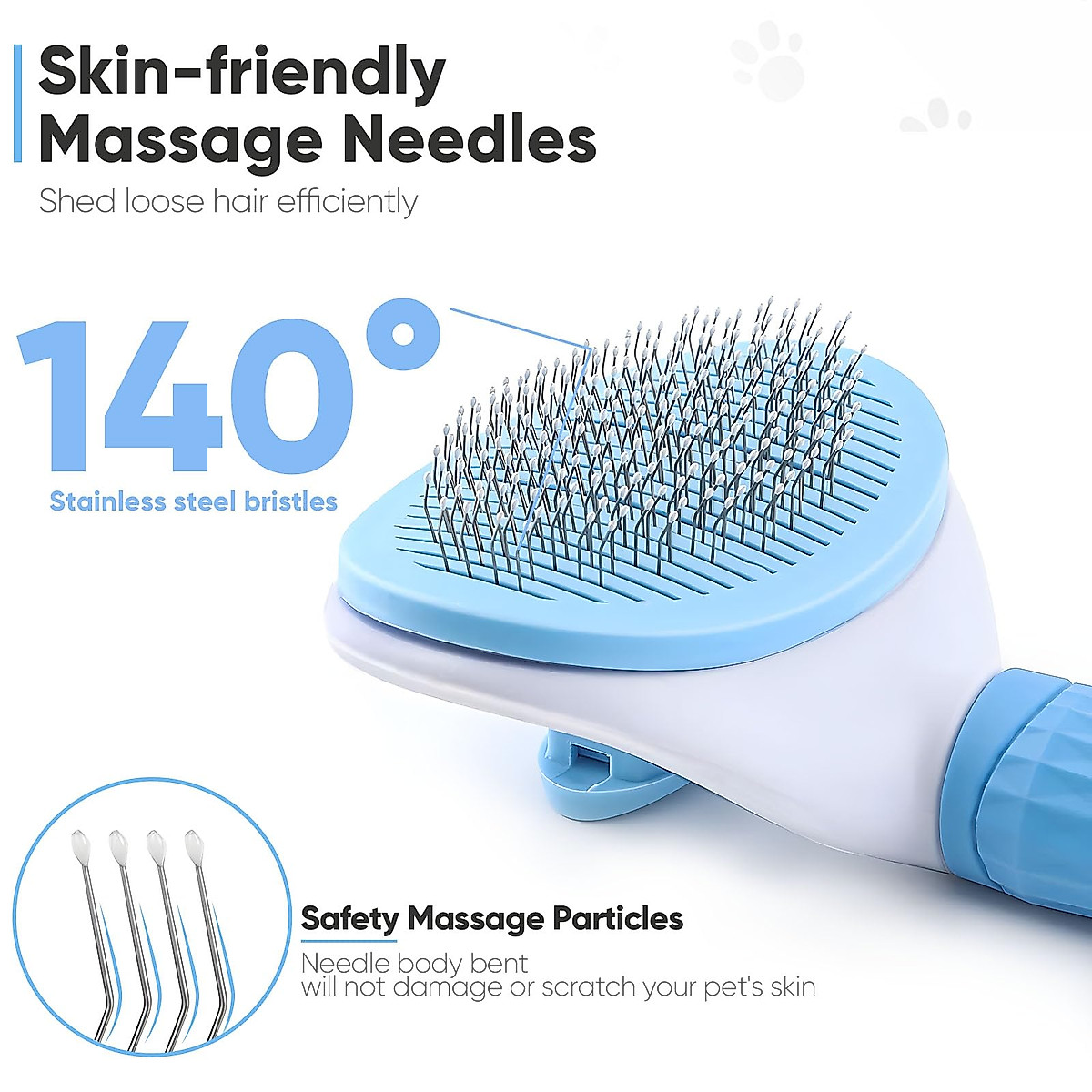 Cat Brush Self Cleaning Slicker Brush with Release Button, Dog Shedding Brush for Grooming, Cat Comb Pet Massage Tool Suitable for Long or Short Pet Hair Cleaner, Removes Tangles & Loose Fur