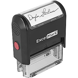 Custom Signature Stamp - Self Inking - Black Ink - Small