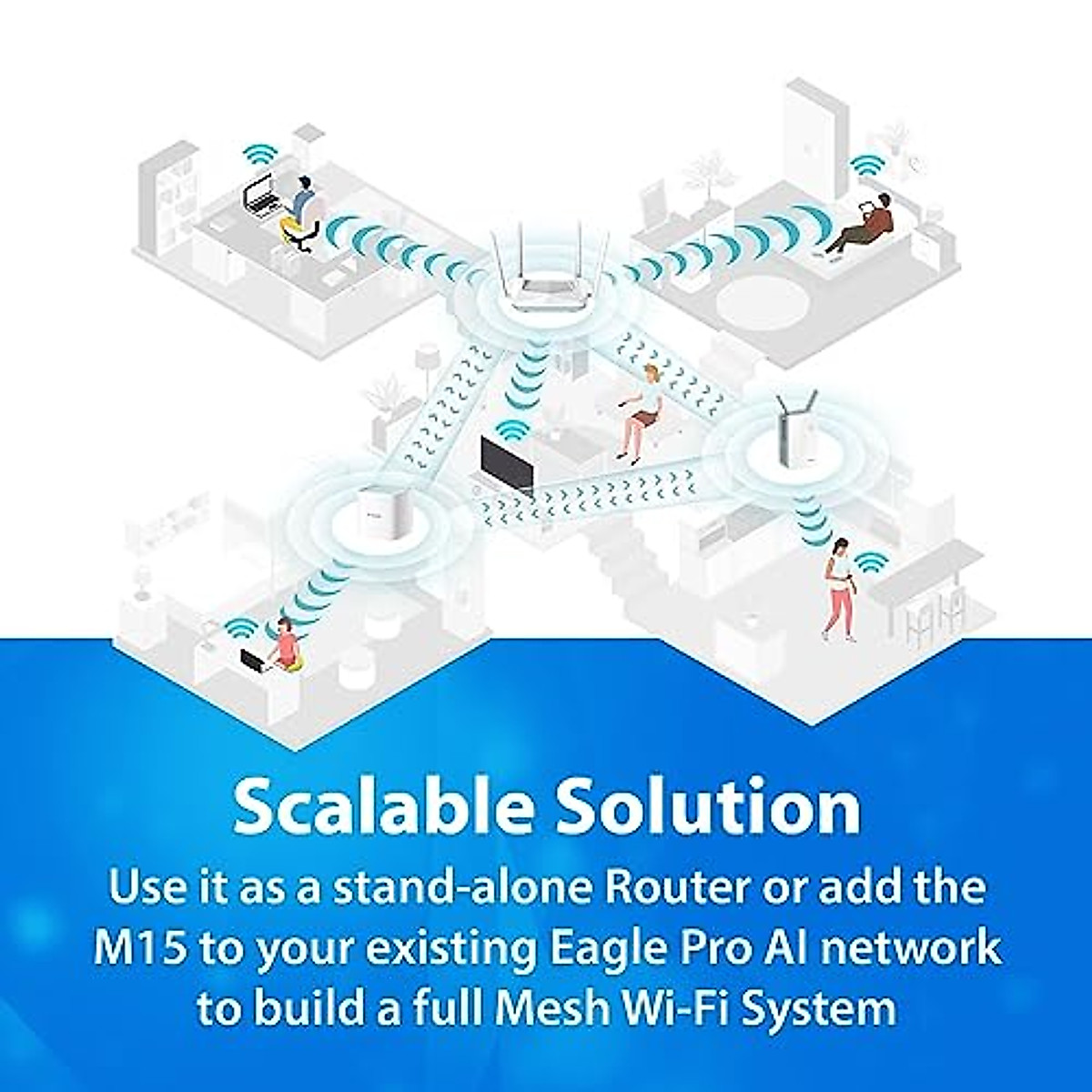 D-Link M15/3, Eagle Pro AI Mesh WiFi 6 Router System (3-Pack) - Multi-Pack for Smart Wireless Internet Network, Compatible with Alexa and Google, AX1500