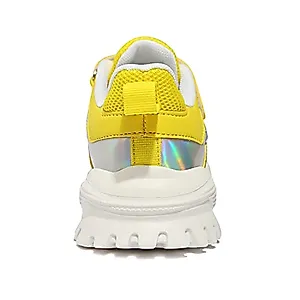Rollepocc Kids Tennis Shoes Running Sports Shoes Breathable Athletic Shoes Lightweight Walking Shoes Fashion Sneakers for Girls Little Kid 2 Yellow