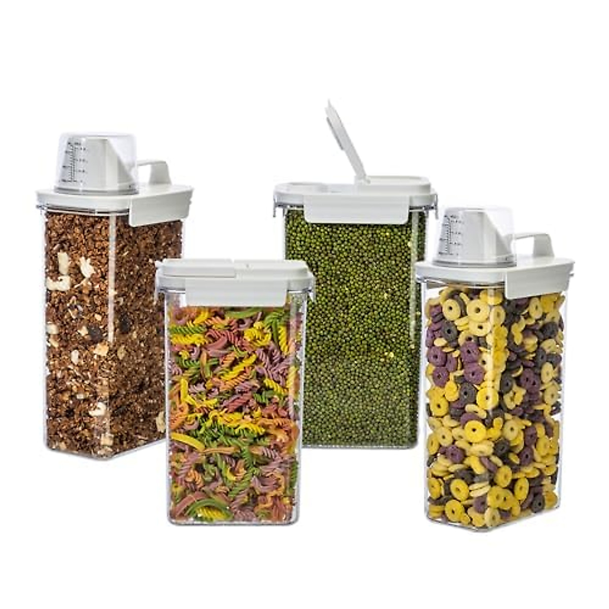 NBILIC Cereal Containers Storage Cereal Dispenser For Pantry Organization BPA Free Food Containers With Lid, Meal Rrep Containers Reusable (L-8PCS)