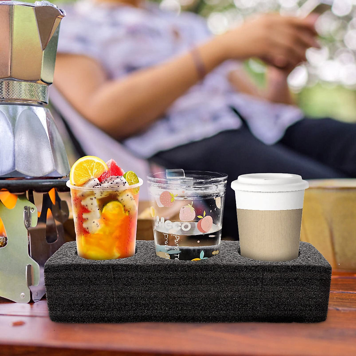 Cabilock Milk Tea Cup Holder Compostable Cup Holder Portable Coffee Cup Food Tray Pearl Wool Coffee Tray Disposable Trays Cup Carrier Foam Pearl Cotton Bottle Rack Takeaway Box re-usable