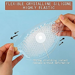 Silicone Bra Inserts, Bra Inserts Silicone Bra Push Up Premium Silicone Breast Lift Enhancers Semi-Adhesive Breast Lift Enhancers Pads Push Up Cup V-Shaped, Reusable, Breathable, Clear for A/B/C Cup