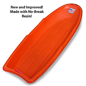 Flexible Flyer Lightning Snow Sleds for Kids & Adults. Plastic Toboggan Sand Slider 48” 3-Pack, blue/green/orange (648-3PK)