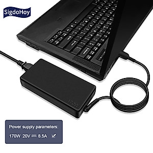 170W AC Adapter for Lenovo LOQ, Legion 5, ThinkPad P1 P50 P51 P52 P53 P70 P71 P73 T15g T15p P15v P15g P15 P17 X1 Laptop Charger Power Supply Cord