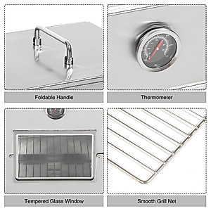 REDCAMP 16" H Foldable Camping Oven with Storage Handbag,Stainless Steel Portable Camping Stove for Baking Cinnamon Rolls, Breads and Muffins with Wood Burning Fire,Propane Stoves,Campers,Baking BBQ
