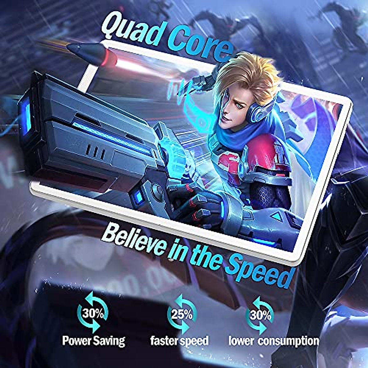 Tablet 10 Inch Android 9 HD Dual Sim Tablets with Quad Core, 32GB ROM /128 GB Expand, 3G Phone Call, WiFi, Bluetooth, Dual Camera, GPS, IPS Touchscreen, GMS Google Certified Tablet PC, (White)