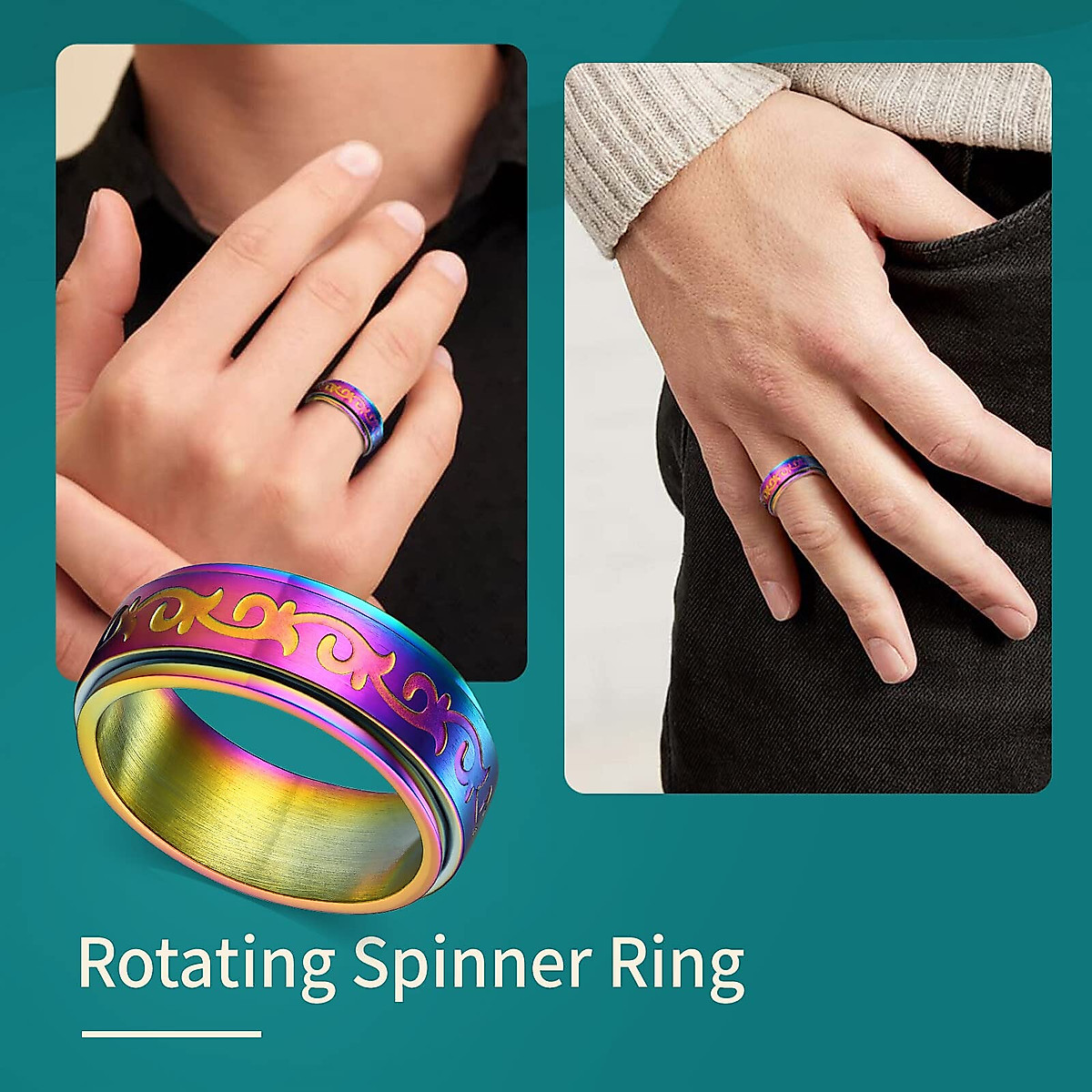 Supcare Celtic Rings for Women Knot Ring Figette Ring Anxiety Ring Men Spinner Ring Women Fidget Rings for Anxiety for Women Gift