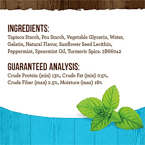 Merrick Fresh Kisses Natural Dental Chews Toothbrush Shape Treat Infused with Real Mint Medium Dogs - 10 Ct. Bag