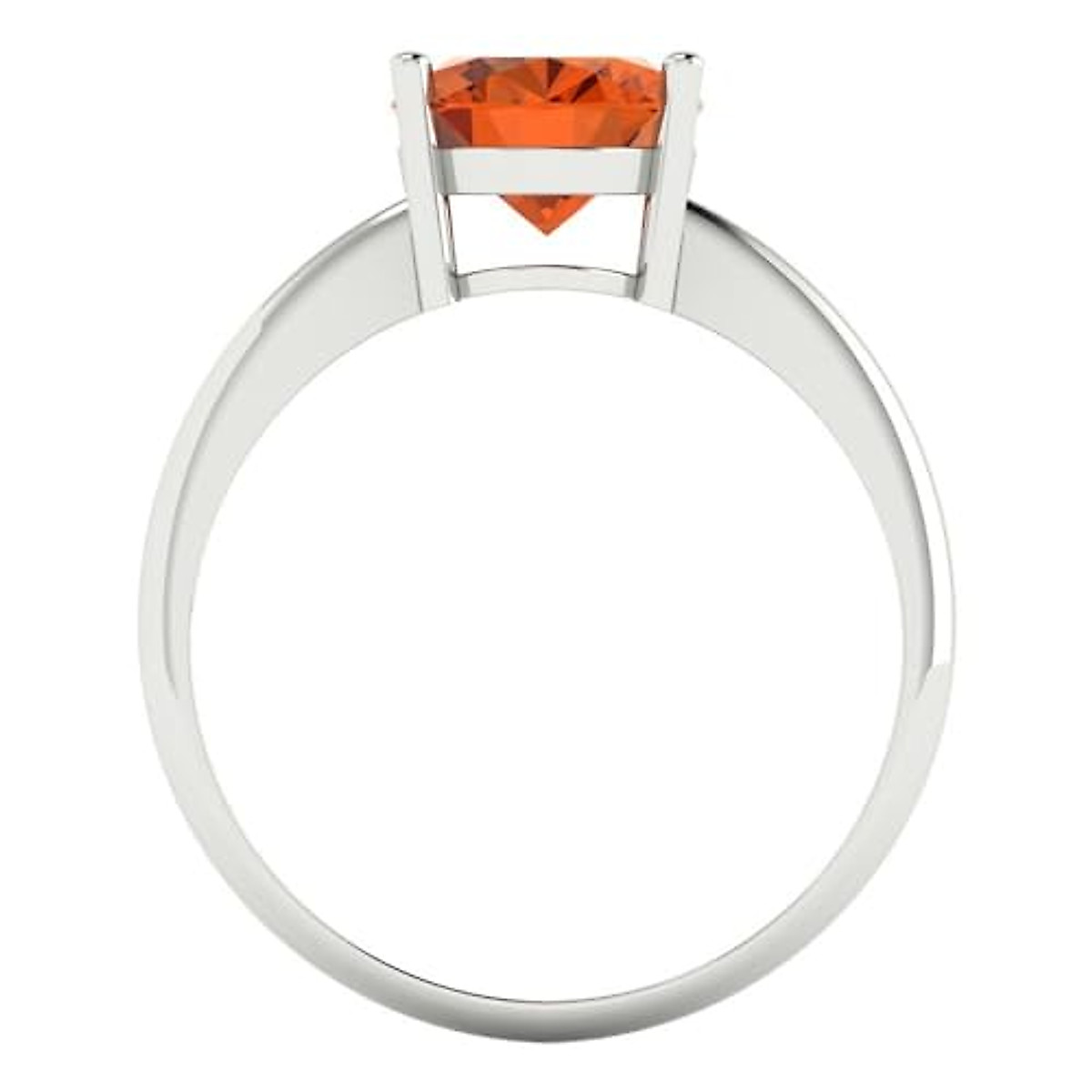 Clara Pucci 2.5ct Oval Cut Solitaire Simulated Ruby Engagement Wedding Bridal Promise Anniversary Ring 18K White Gold Size 8