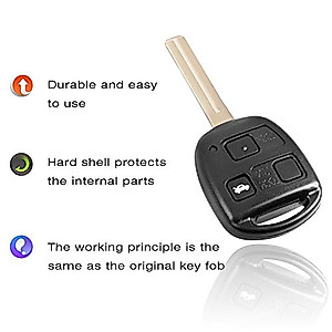 Keyless Entry Remote Key Fob Fits for Lexus ES300 2002-2003/GS300 1997-2005/ GS400 1998-2000/GS430 2001-2005/ IS300 2001-2005/ LS400 1998-2000 P/N: HYQ1512V, 89785-50031