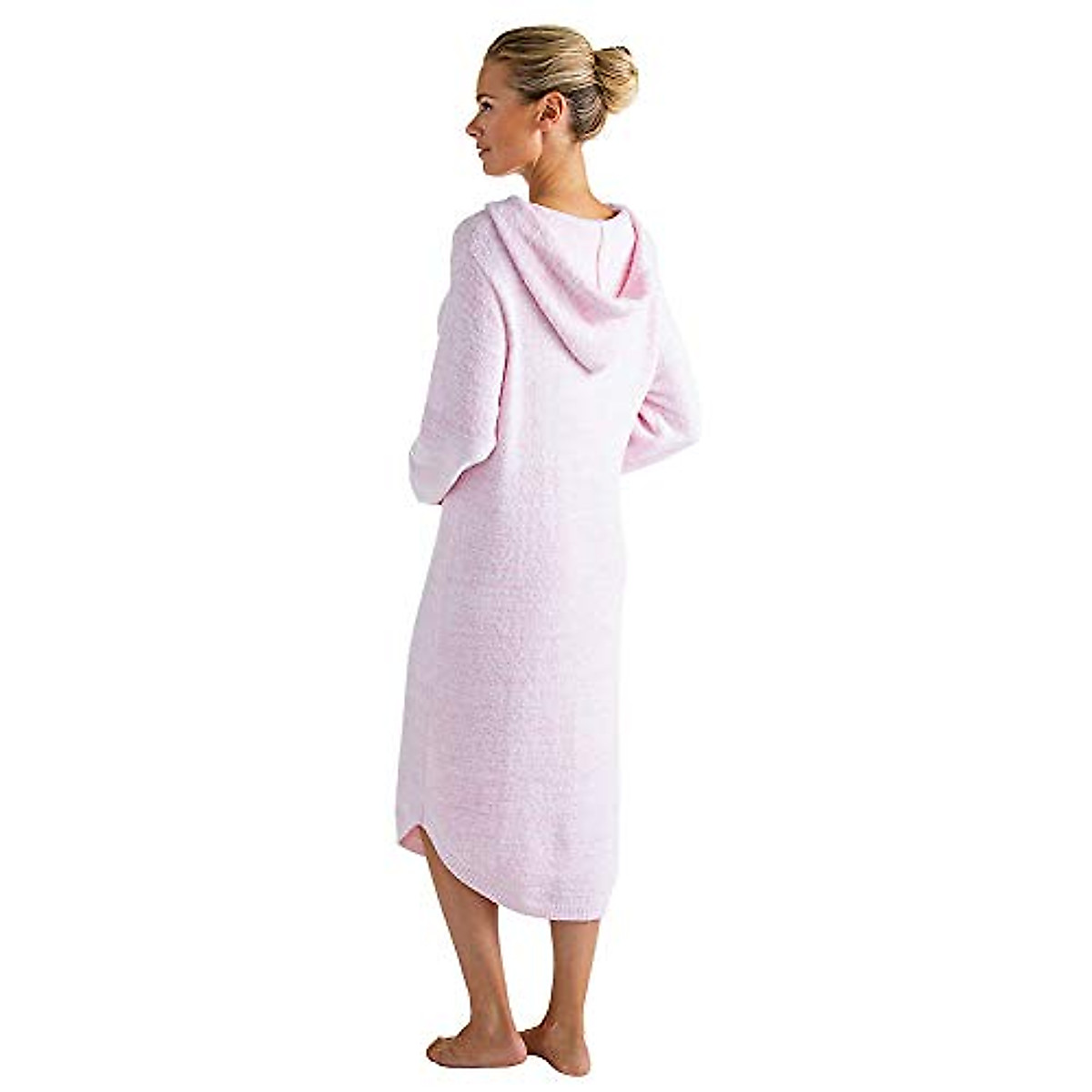 Softies Women's Ultra Soft Marshmallow Hooded Lounger with Plush Melange Fabric & Kangaroo Pocket (Pink, Large-X-Large)
