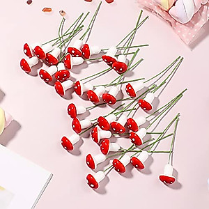 UTENEW Cute Resin Craft Decoration Mushroom Fairy Garden Miniatures Accessories (Pack of 50)